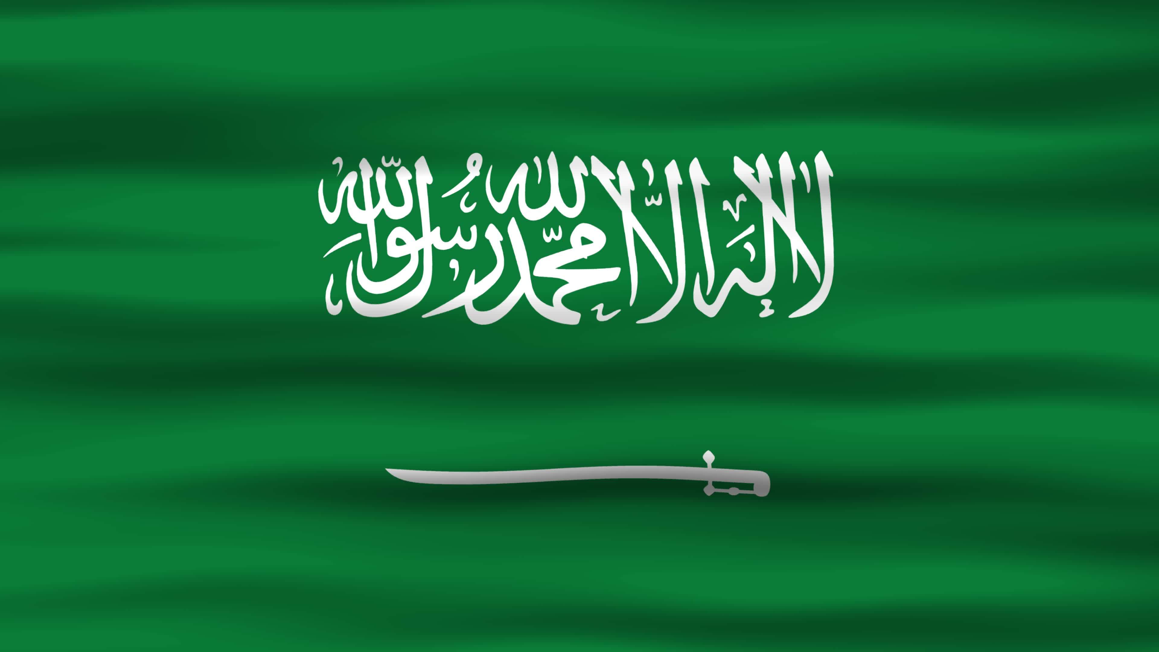 Seamless loop animation of the Saudi Arabia flag, flag waving in the wind, perfect for videos of ...