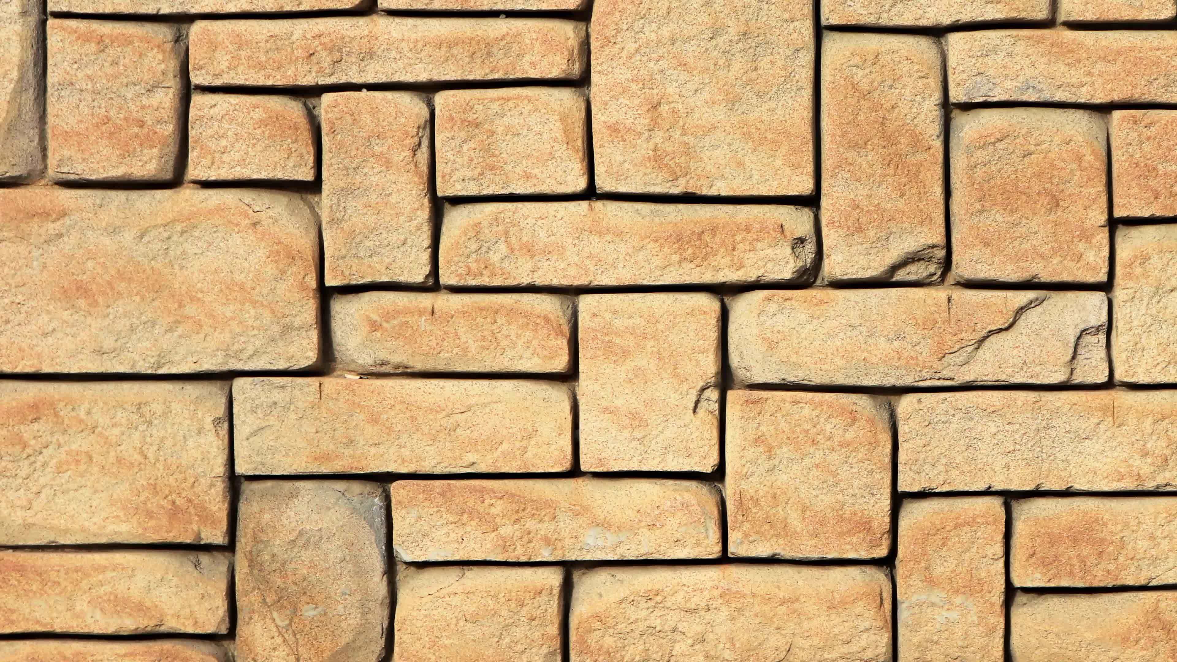 Masonry stone cladding wall texture loop. Geometric shapes surface ...