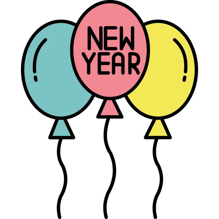 New Years Balloons Vector Art, Icons, and Graphics for Free Download