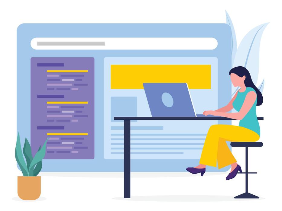 Girl Programmer Vector Art, Icons, and Graphics for Free Download