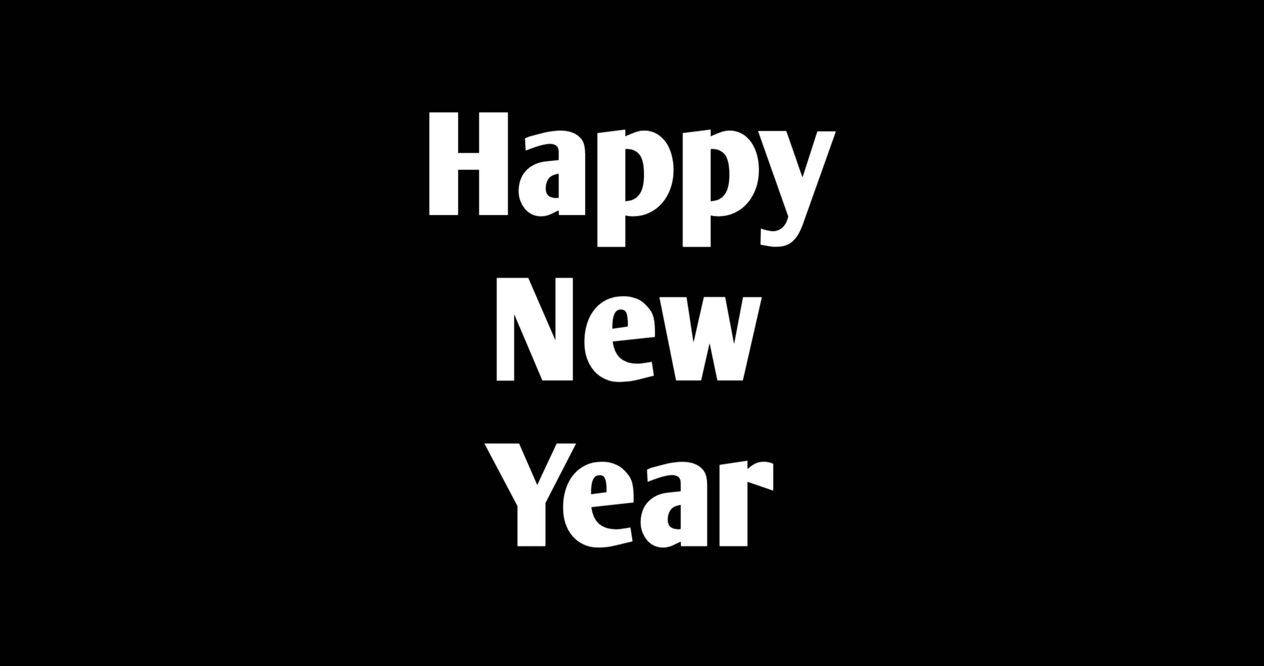 Happy new year animation with disappearing and reappearing animation ...