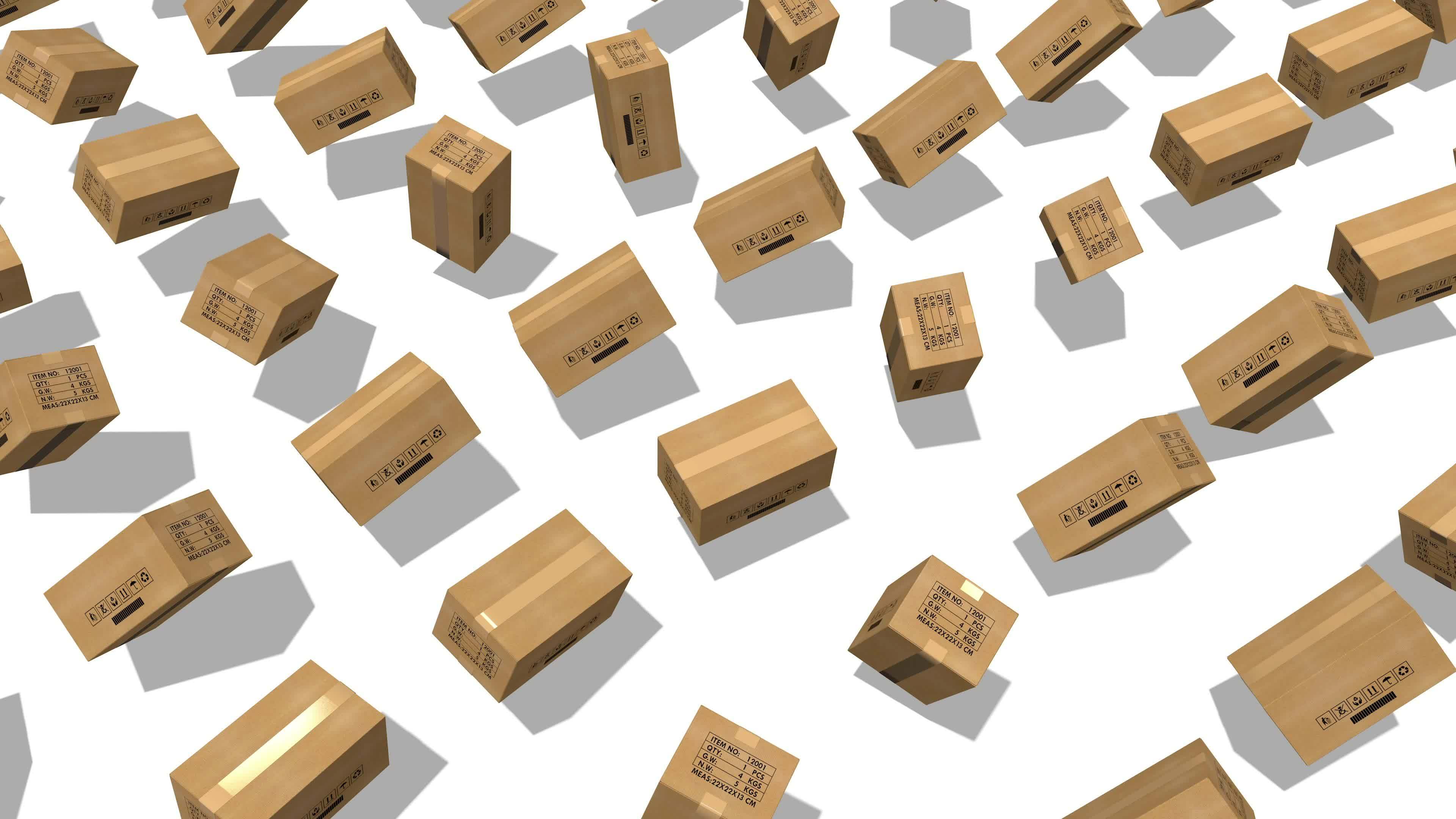 Shipping Carton Rotating 3d Rendering Chroma Key Luma Matte Selection