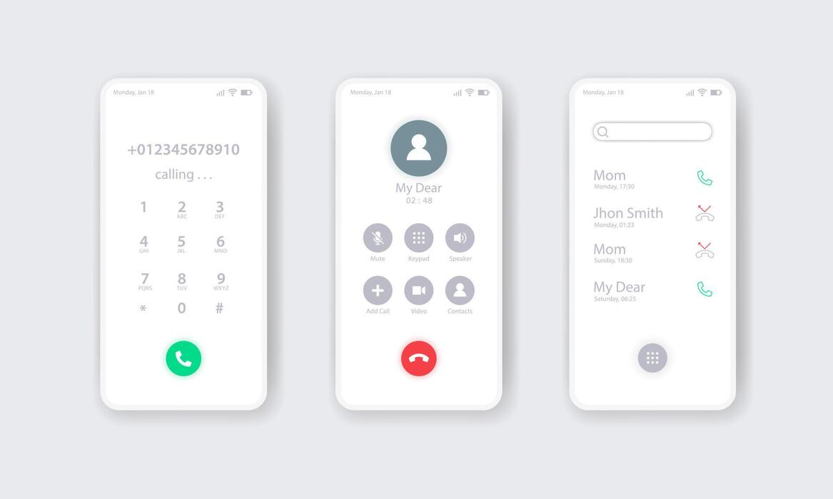 Phone Dial Screen Vector Art, Icons, and Graphics for Free Download