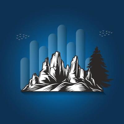 Pine Tree Mountain Vector Art, Icons, and Graphics for Free Download