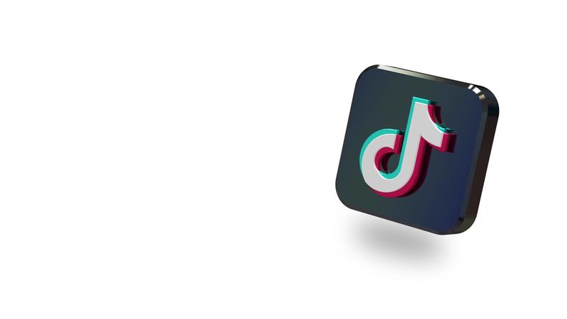 Tiktok App Large Size 3d Icon Rotating Space For Text On Right Side 3d Rendering Chroma Key