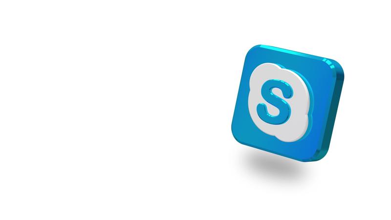 Skype App Large Size 3d Icon Rotating Space For Text On Right Side 3d