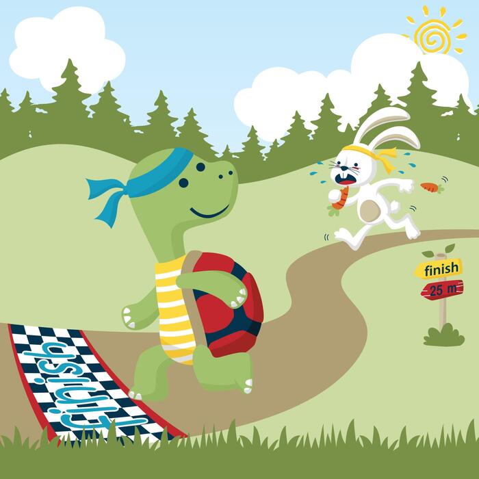 Rabbit And Turtle Race Vector Art, Icons, and Graphics for Free Download