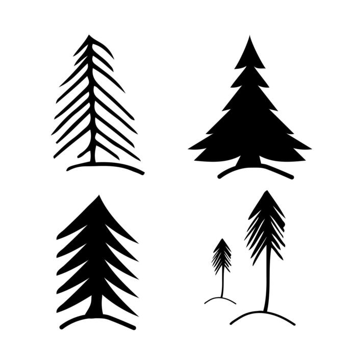 Pine Tree Line Drawing Vector Art, Icons, and Graphics for Free Download