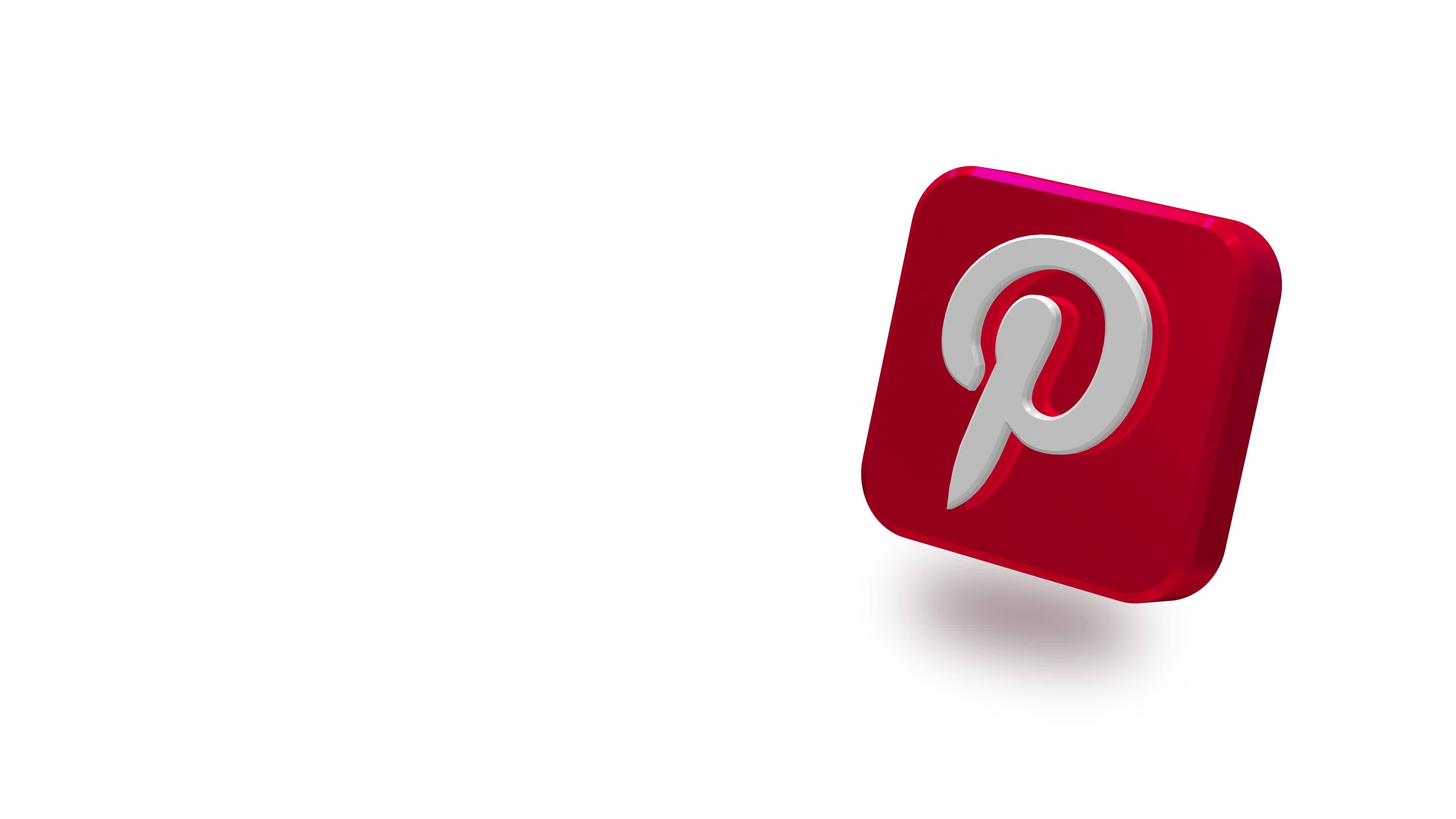 Pinterest App Large Size 3d Icon Rotating Space For Text On Right Side 3d Rendering Chroma