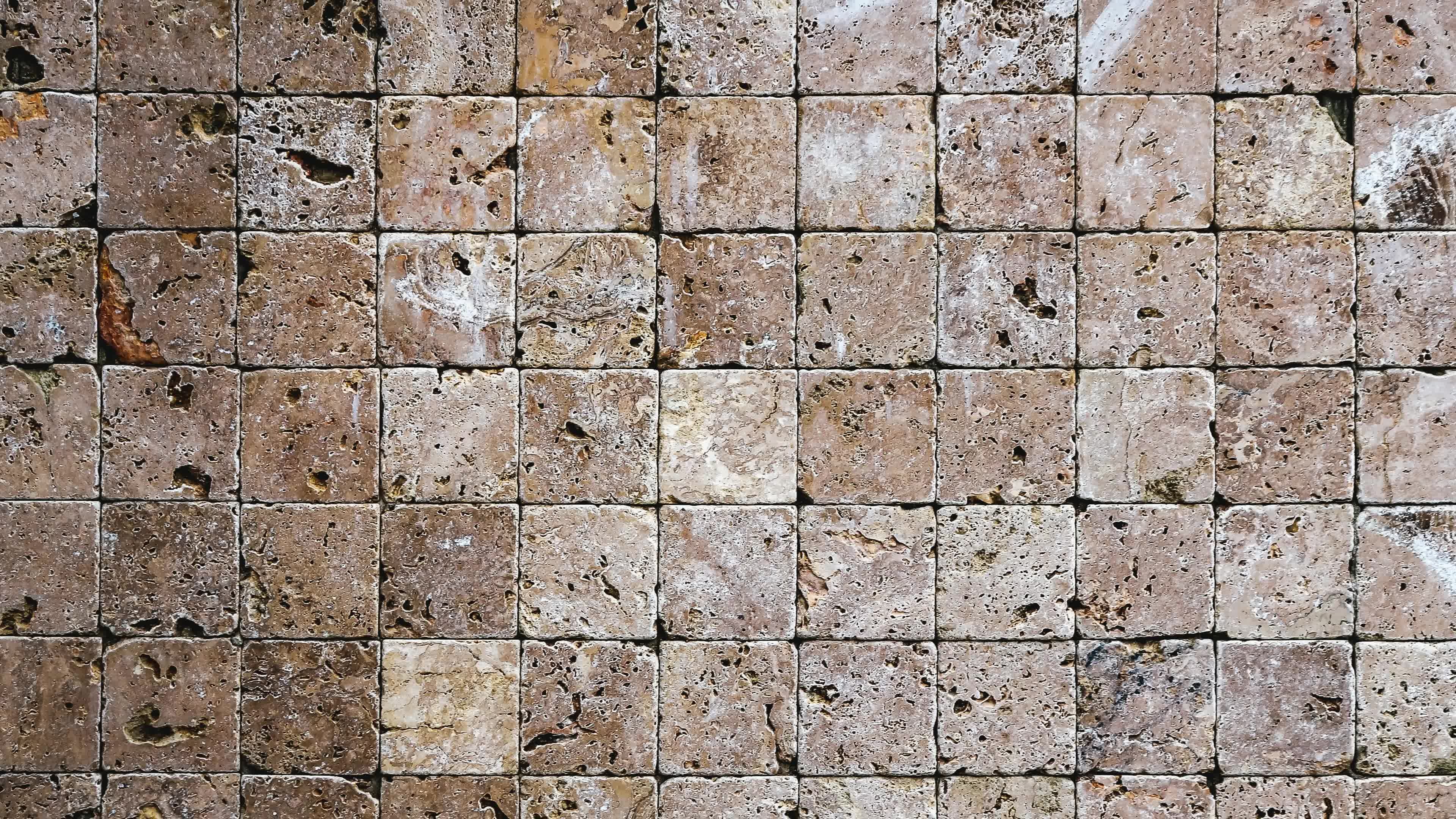 Square Stones Surface Background Seamless Loop Travertine Masonry Tiles Cladding Wall Texture