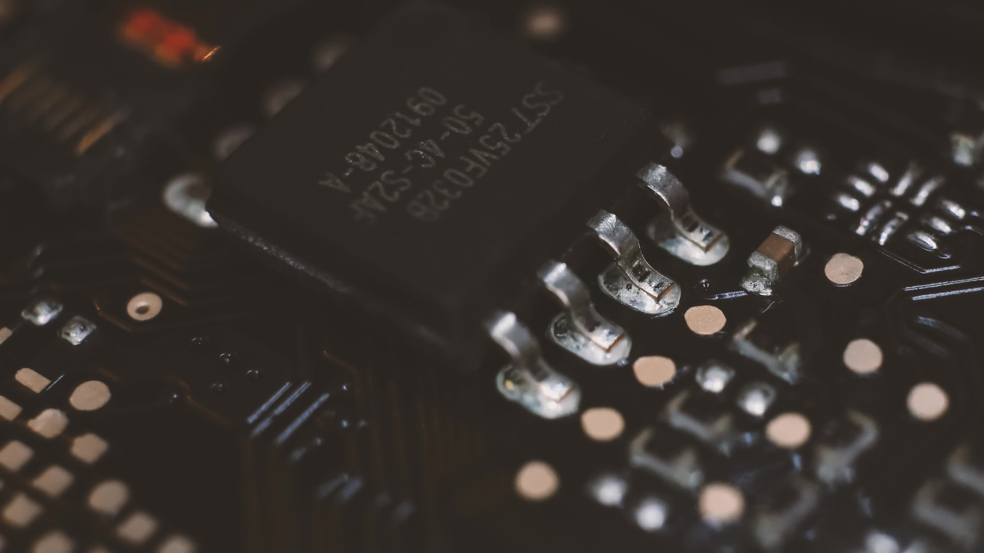 Microchip Macro Closeup Background Seamless Loop. 15708560 Stock Video ...