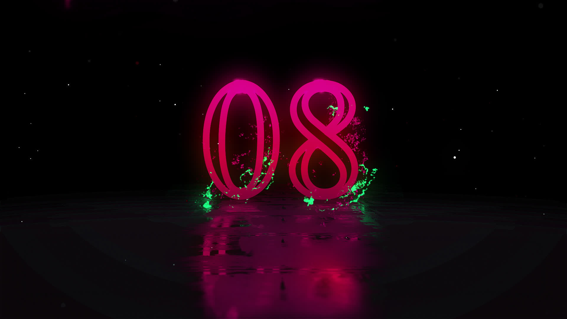 New Year Glowing Countdown Timer From 10 To 0 Seconds Animation