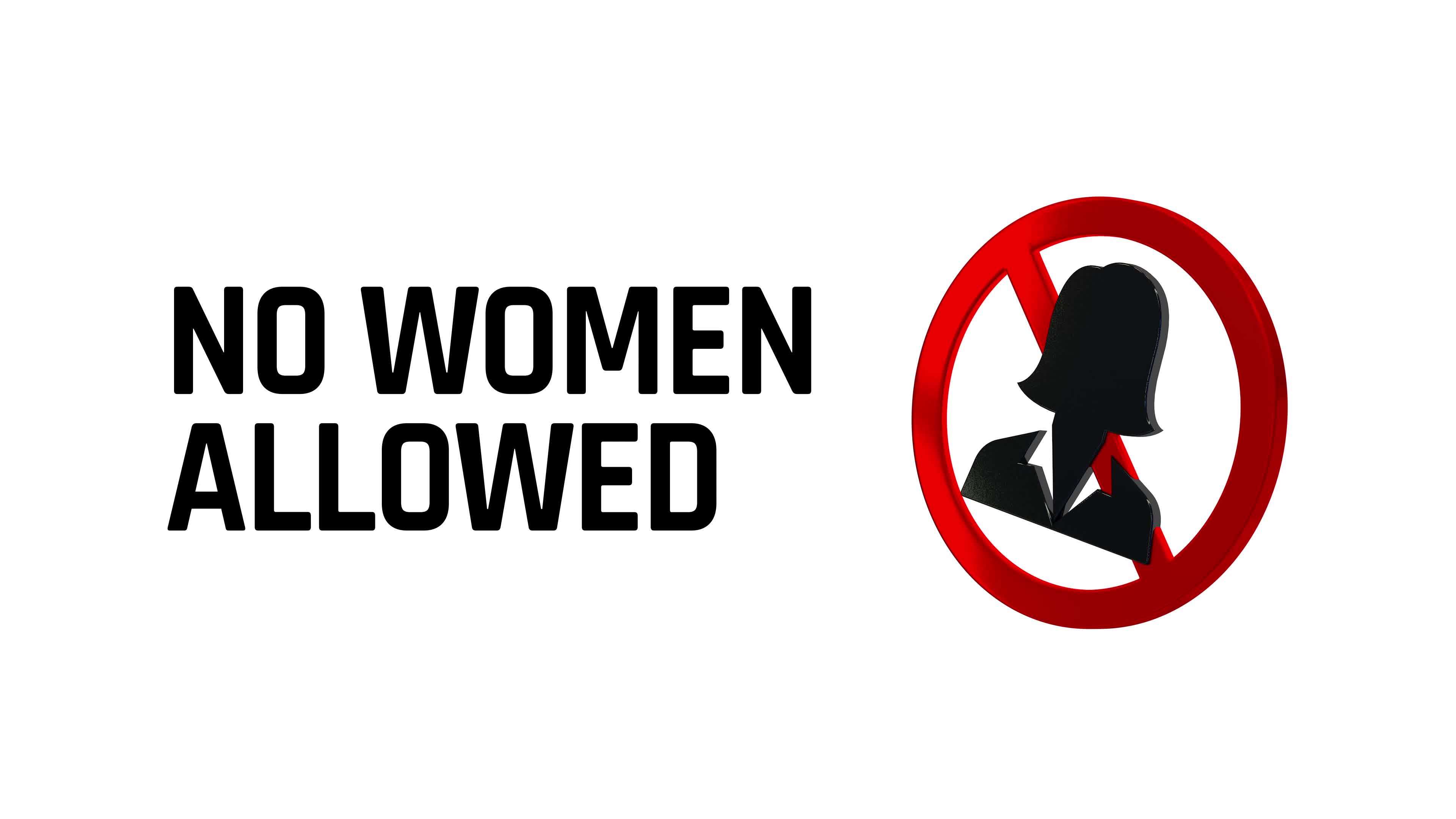 No Women Allowed No Girls 3d Rendering Chroma Key Luma Matte Selection 15849978 Stock Video