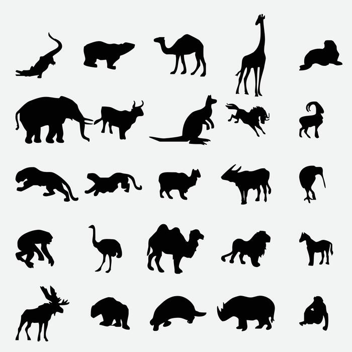 Safari Animals Silhouette Vector Art, Icons, and Graphics for Free Download