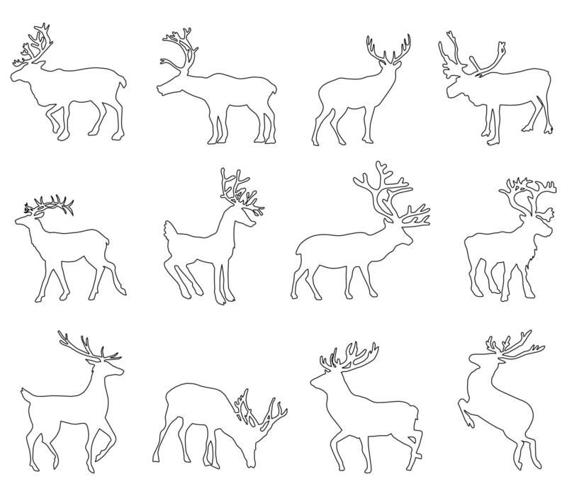 Reindeer Outline Vector Art, Icons, and Graphics for Free Download