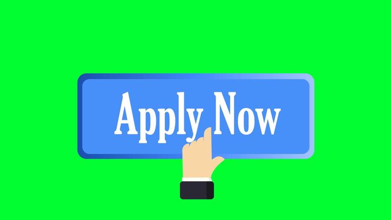 Apply Now Button Pressed By Mouse Hand Cursor On Green Screen Web Page Software Program On
