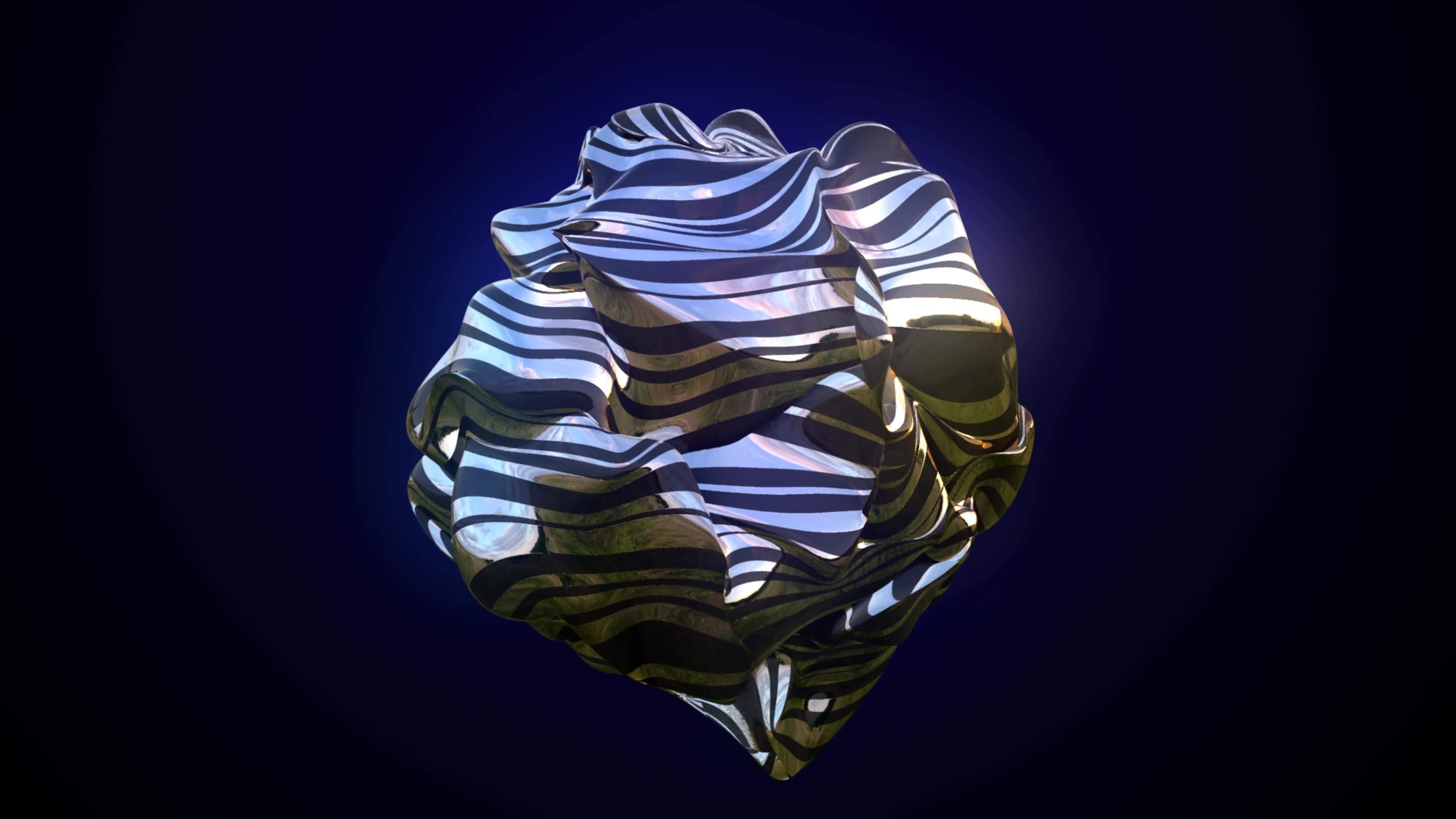 Morphing of a metal sphere, a ball of molten fluid iridescent shiny ... Morphing of a metal sphere, a ball of molten fluid iridescent shiny ...