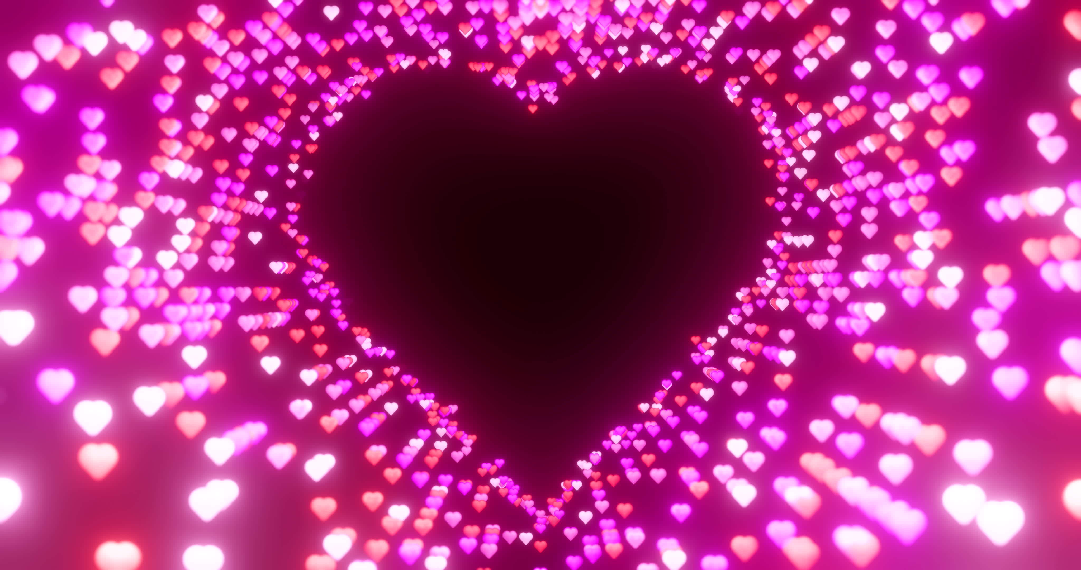 Illumination of heart particle producing heart tunnel 16266483 Stock ...