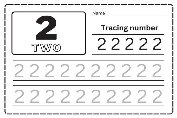 Trace Number 2 Vector Art, Icons, and Graphics for Free Download