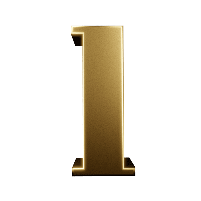 3d Gold Effect Letter I PNGs for Free Download