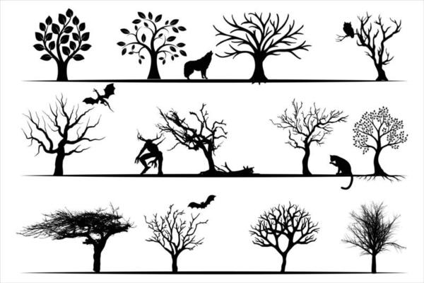 Tree Silhouette Vector Art, Icons, and Graphics for Free Download