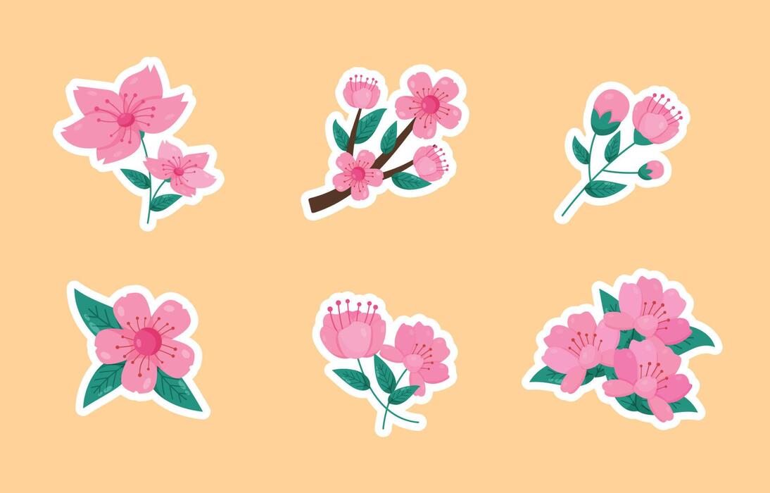 Pink Spring Flowers Vector Art, Icons, and Graphics for Free Download