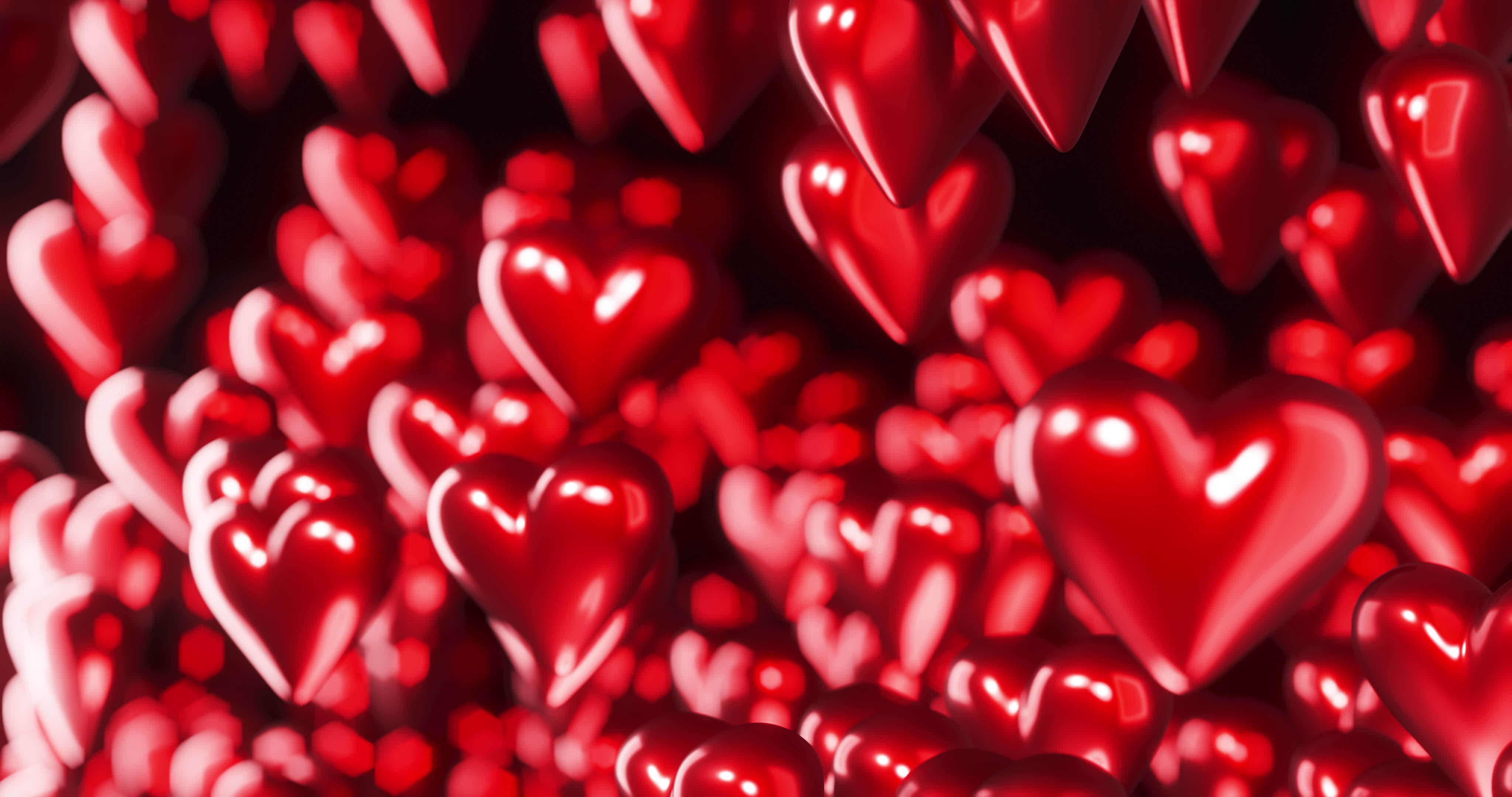 Red glossy 3D heart floating and spin up as abstract loop background ... Red glossy 3D heart floating and spin up as abstract loop background ...