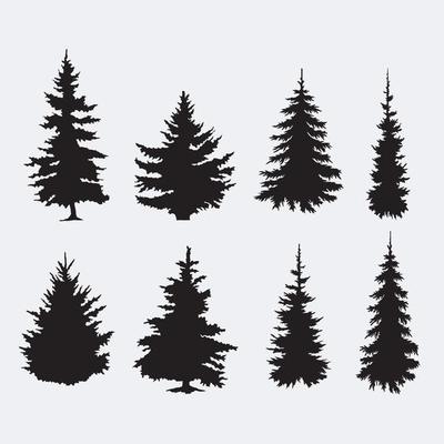 Pine Tree Silhouette Vector Art, Icons, and Graphics for Free Download