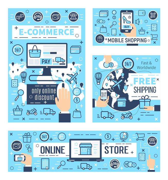 E Commerce Background Vector Art, Icons, and Graphics for Free Download