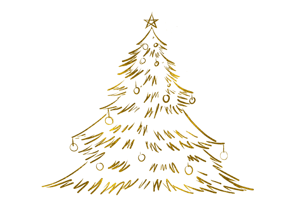 Golden Christmas Tree PNGs for Free Download
