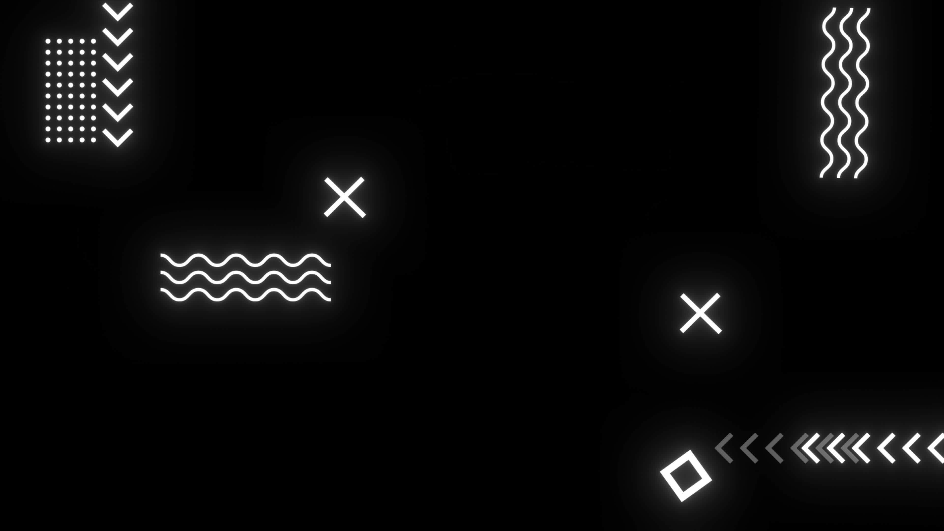 Geometric Shapes Loop Animation Over Black Background Geometric Shape