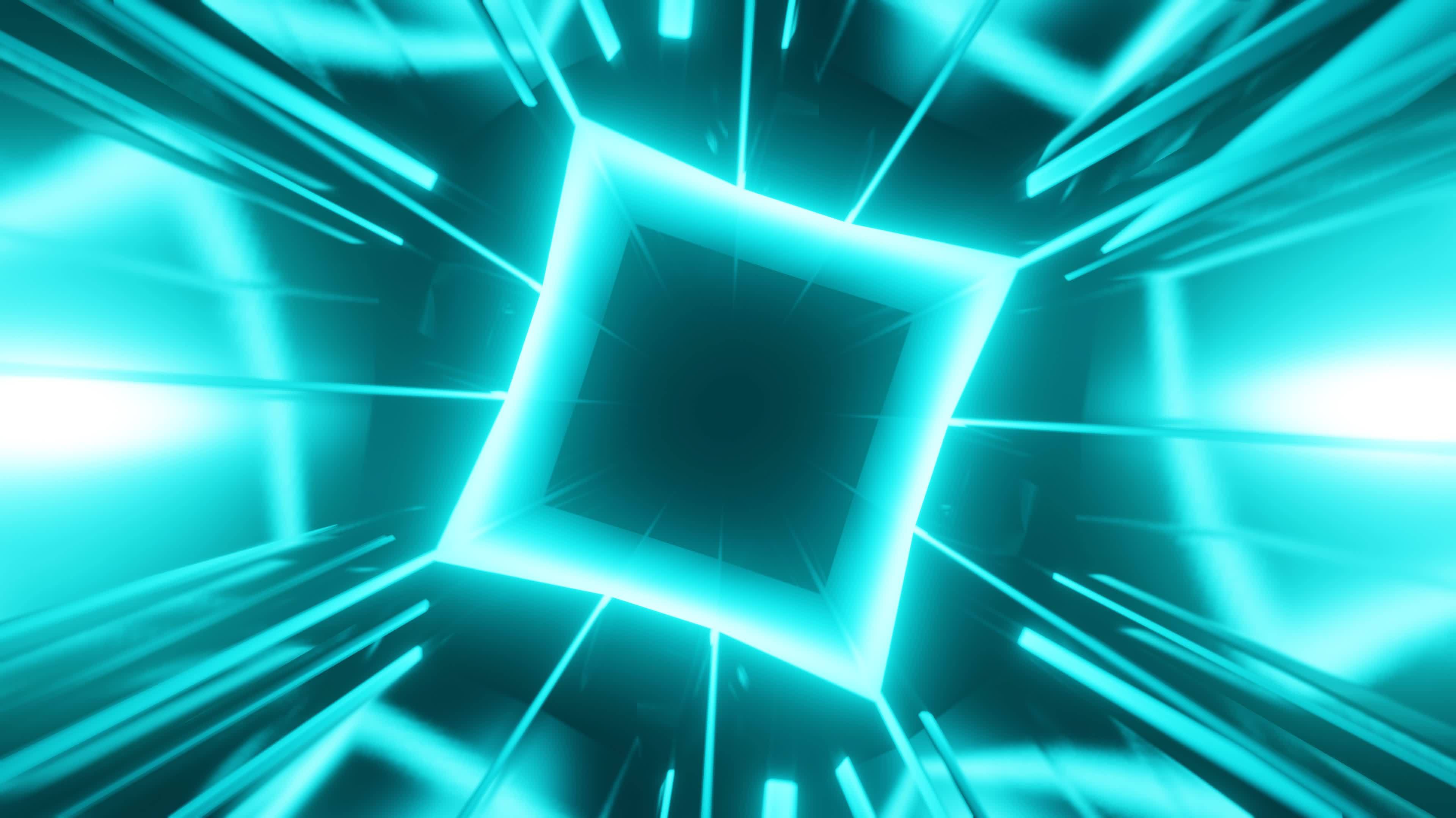 Blue Empty Cube Abstract 3d Background Vj Loop Template High Quality
