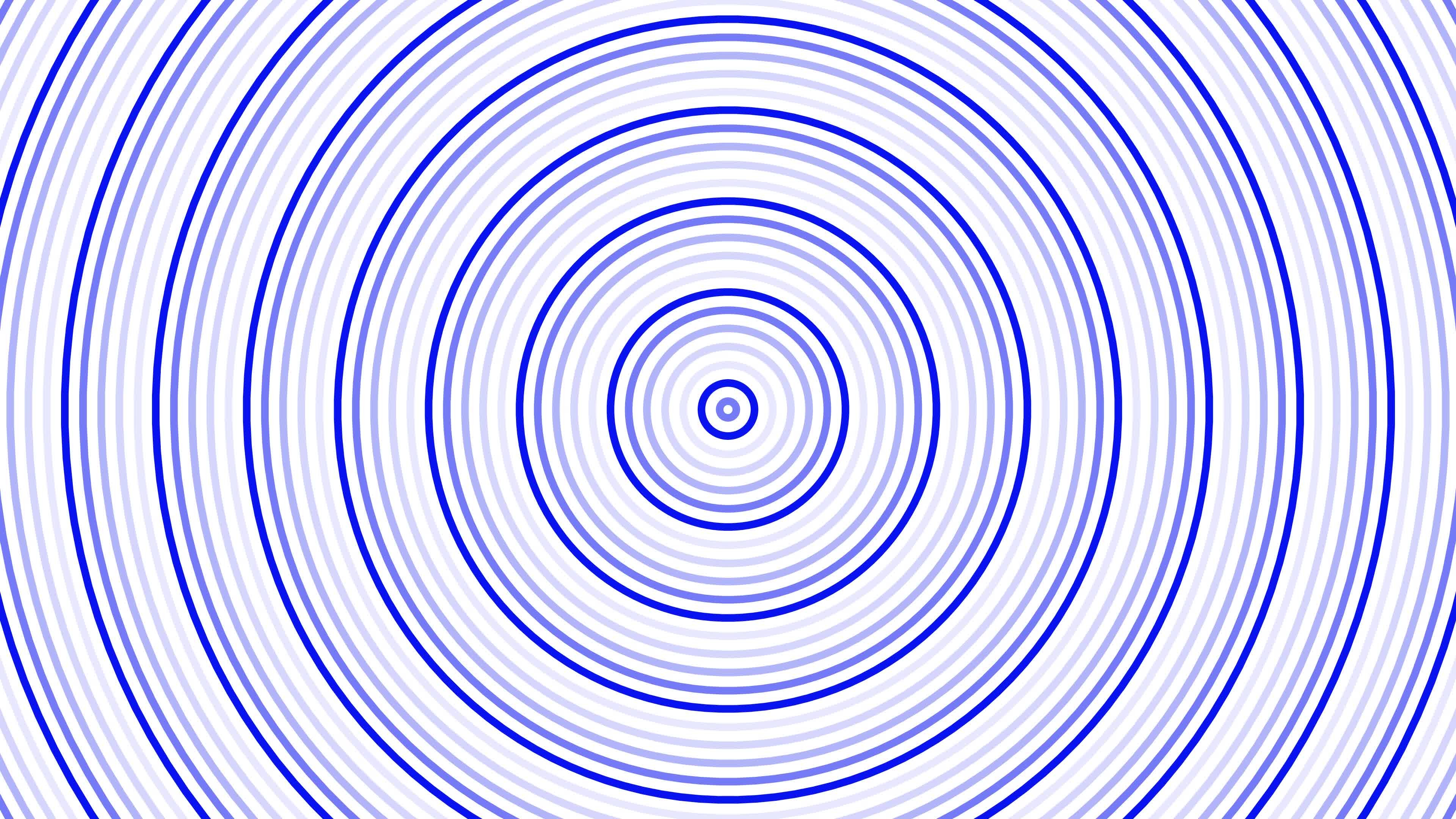 círculos azuis simples geométricos planos em loop de fundo branco. rodadas ondas de rádio ...