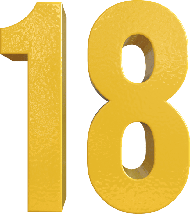 Numero 18 PNG para descargar gratis