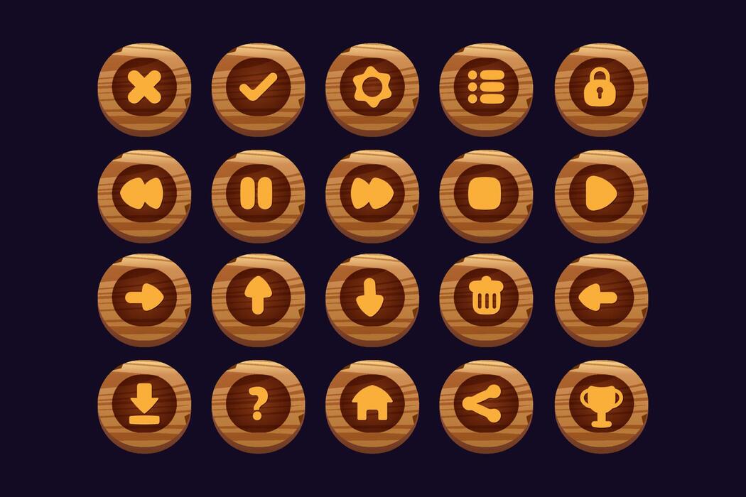 Pixel Game Buttons Vector Art Icons And Graphics For Free Download