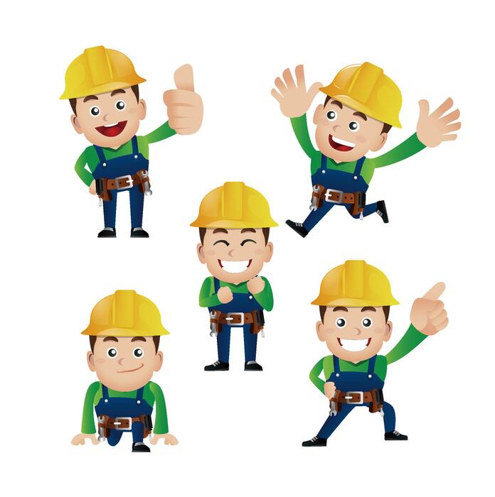 Worker Character Set Vector Art, Icons, and Graphics for Free Download