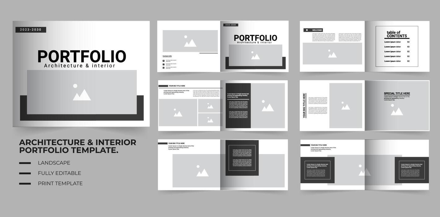 Architecture Portfolio Template Vector Art, Icons, and Graphics for ...