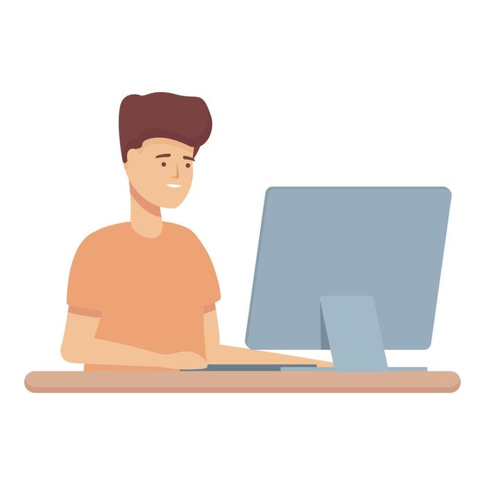 Person Using Computer Vector Art, Icons, and Graphics for Free Download
