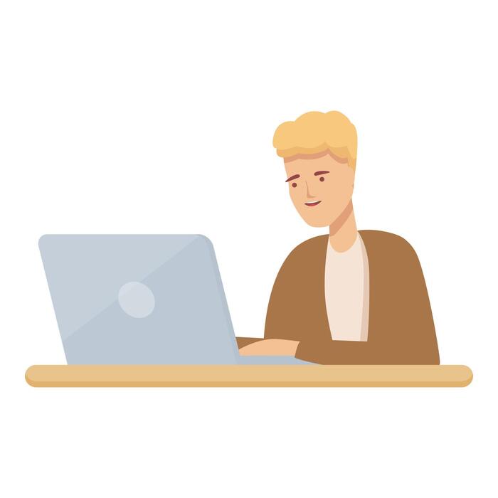 Man Using Computer Vector Art, Icons, and Graphics for Free Download