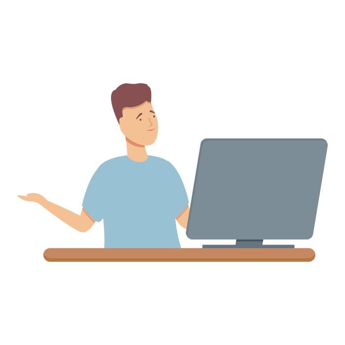 Person Using Computer Vector Art, Icons, and Graphics for Free Download