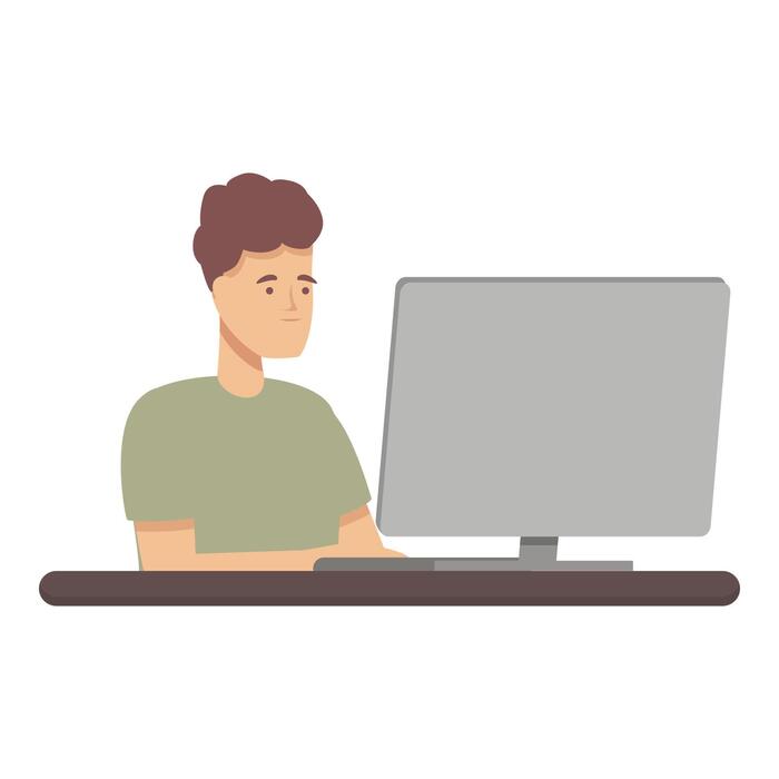 Person Using Computer Vector Art, Icons, and Graphics for Free Download