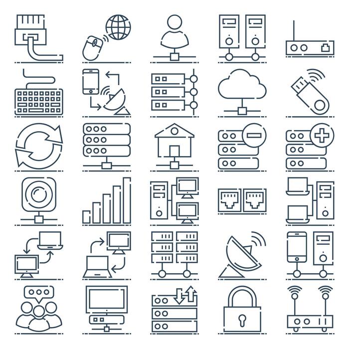 Network Icon Set Vector Art, Icons, and Graphics for Free Download