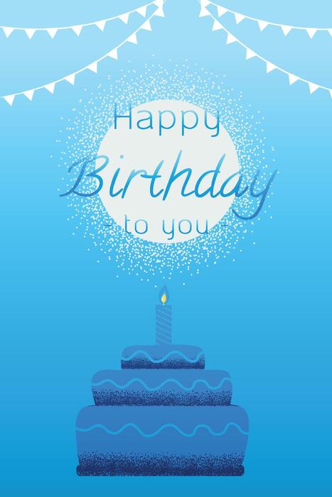 Happy Birthday Blue Background Vector Art, Icons, and Graphics for Free Download