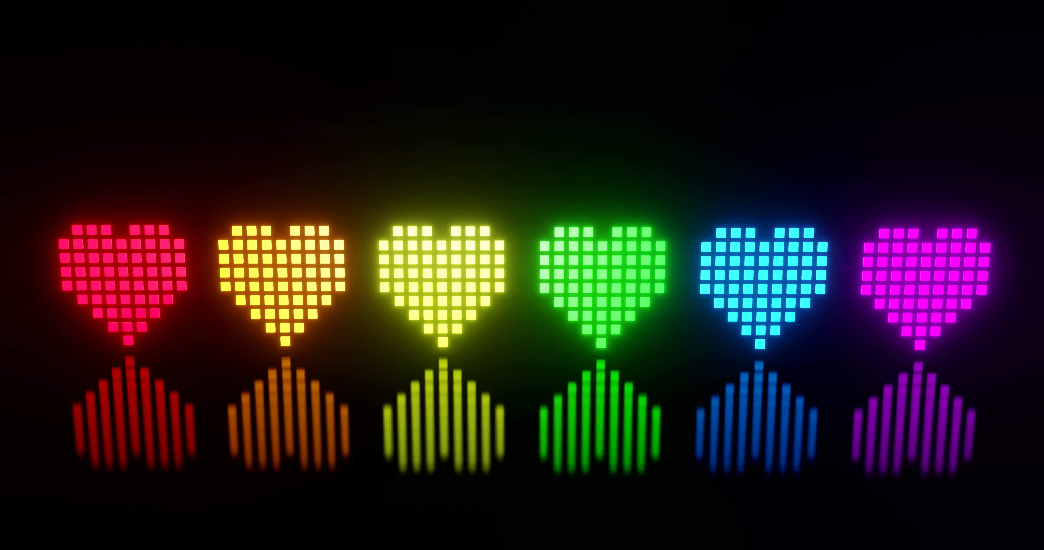 Flickering Of Lgbtqia Plus Heartbeat Lights Flashing Led Lights Loop For Clubs And Discos Or 2485