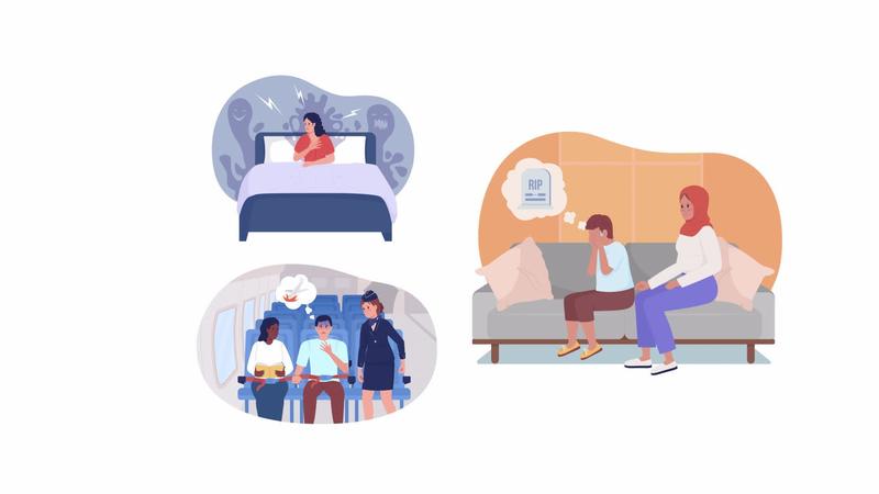 Animated isolated anxiety set. Looped flat 2D character HD video ... Animated isolated anxiety set. Looped flat 2D character HD video ...