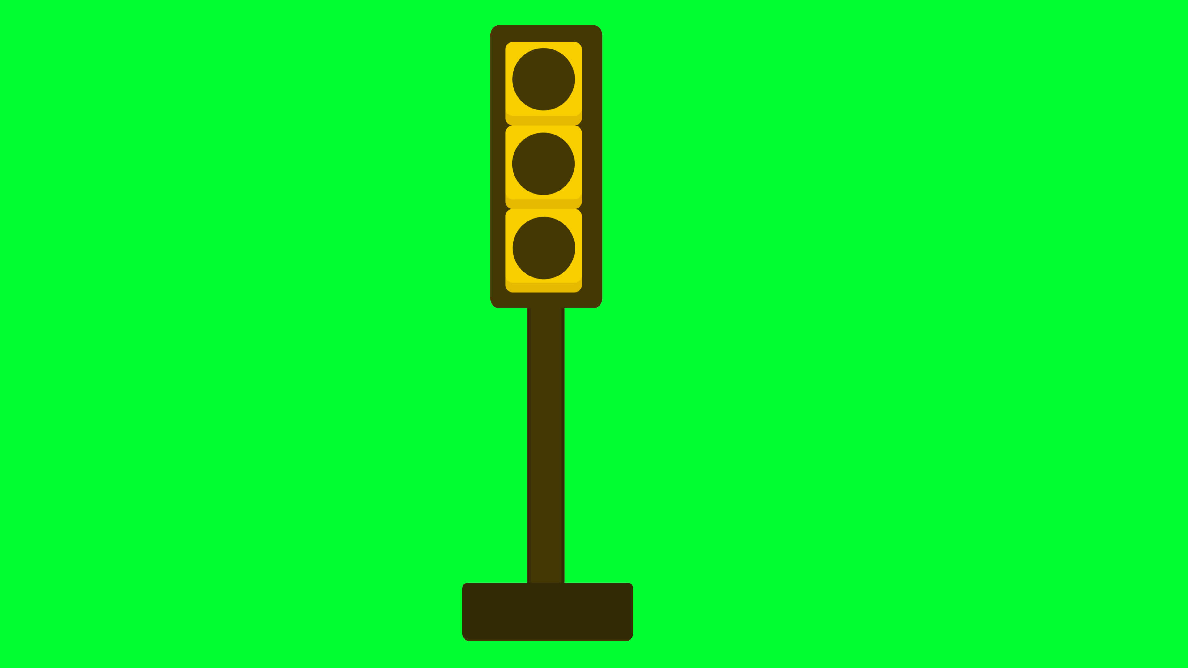 Taffic light changing lamps light color from red to yellow to green ...