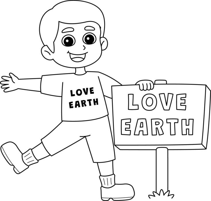 Earth Day Coloring Page Vector Art, Icons, and Graphics for Free Download