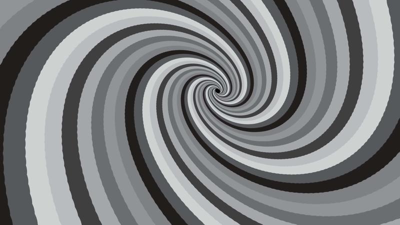 Moving through rotating spiral. Hypnosis concept in minimal style. Hypnotic optical illusion ...
