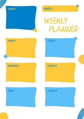 Cute Weekly Planner Vector Art, Icons, And Graphics For Free Download