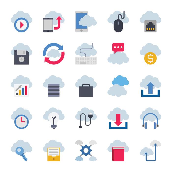 Cloud Computing Icons Vector Art, Icons, and Graphics for Free Download